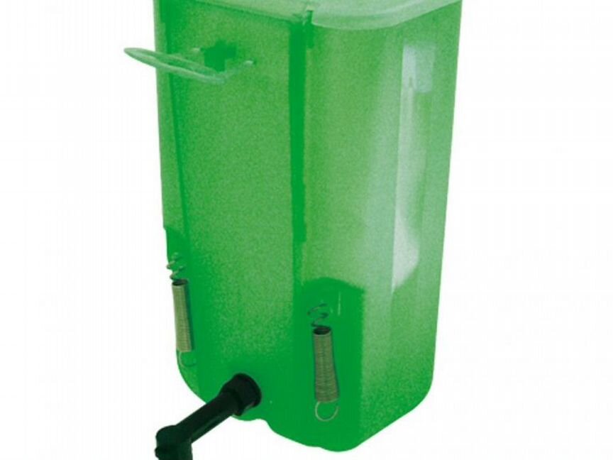 Поилка ниппельная, 1л (кролик, с бочком, зеленая)