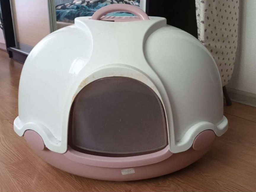 Лоток для кошек с лопаткой закрытый б/у