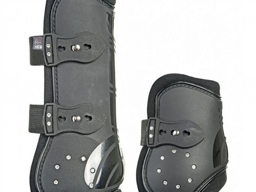 Ногавки со стразами на крючках, новые для лошади