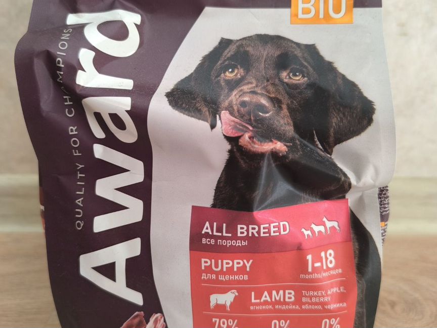 Award сухой корм для щенков, беременных собак 800