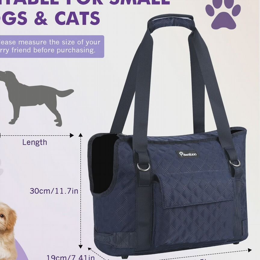 Переноска для собак и кошек Pawaboo, Navy Blue