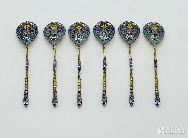 Серебряные ложки с эмалью 84пр купить в Ставрополе | Хобби и отдых | Авито