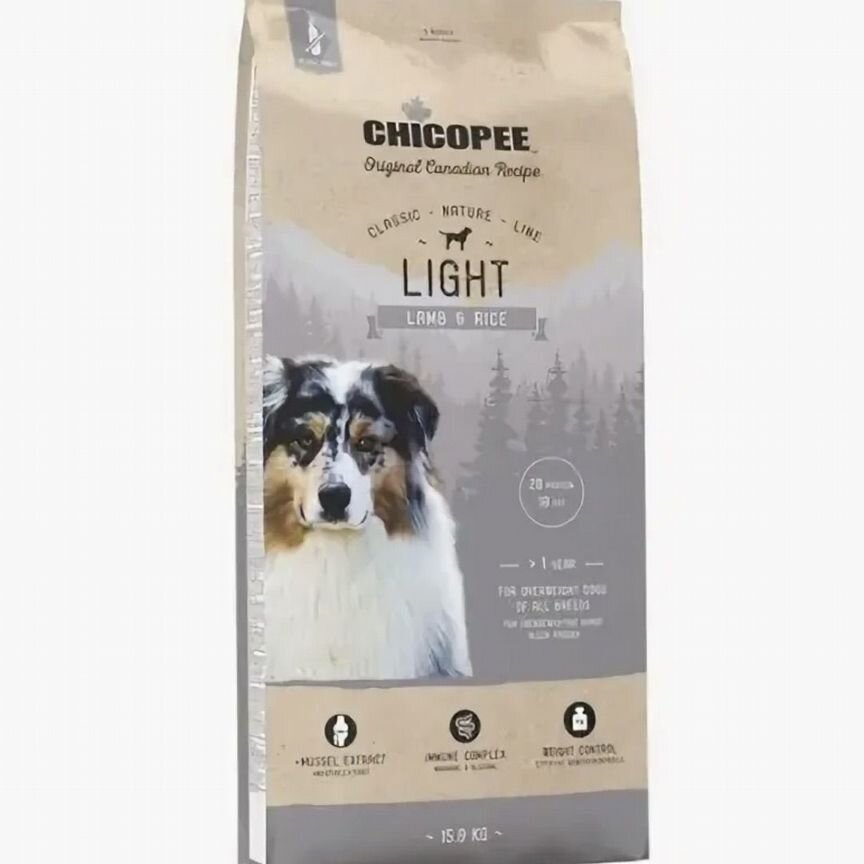 Корм для собак Chicopee light 15кг