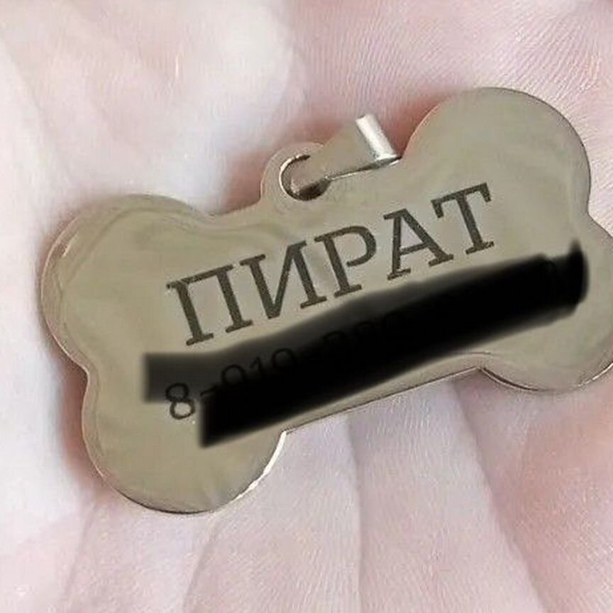 Лот Адресник пират с индивидуальной гравировкой