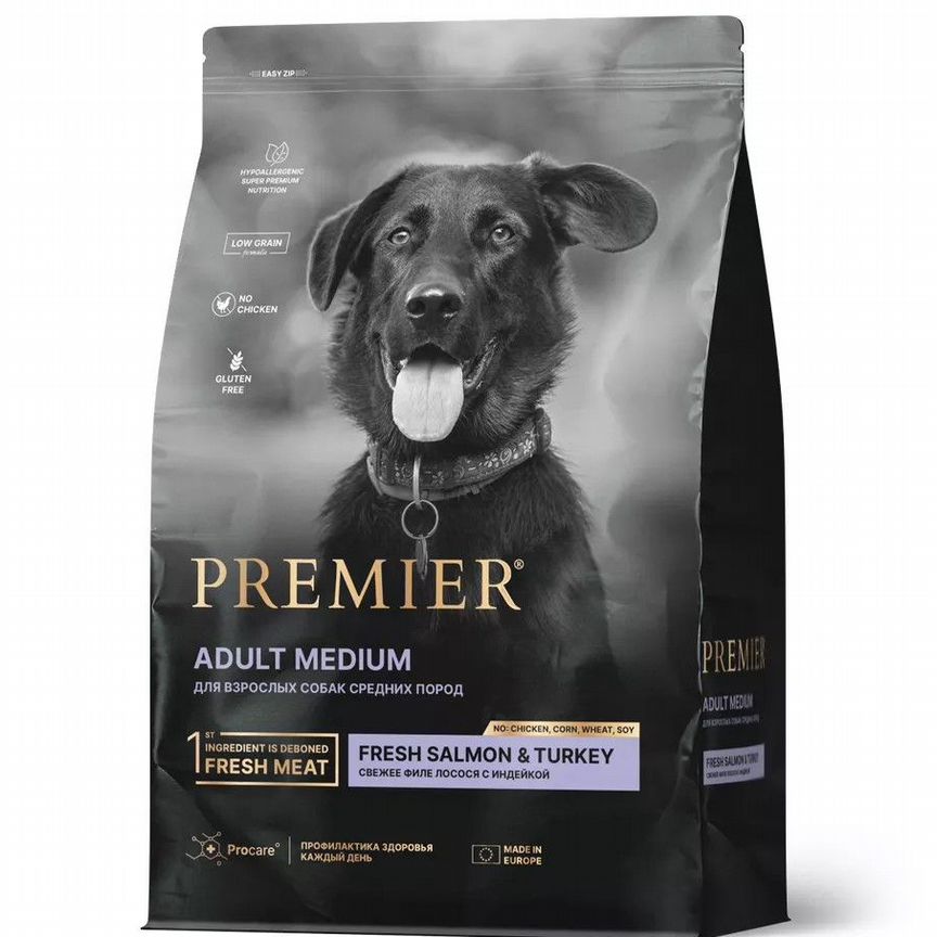 Корм Premier для собак лосось с индейкой 10 кг