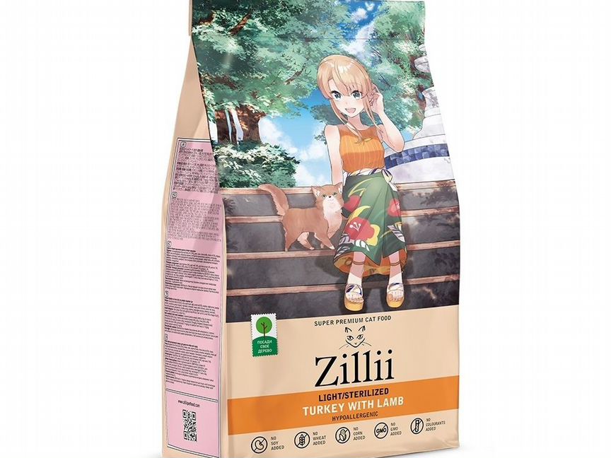 Zillii сухой корм для взрослых кошек с избыточным
