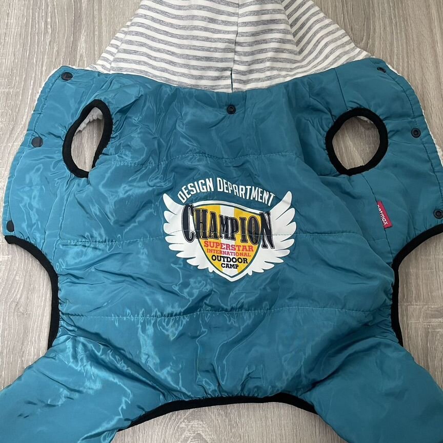 Комбинезон для собак Petmax с капюшоном синий XL