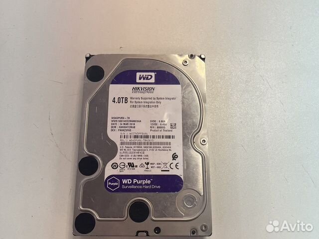 Диск WD Purple 4 tb Hikvision WD40purx 0 час купить в Москве ...