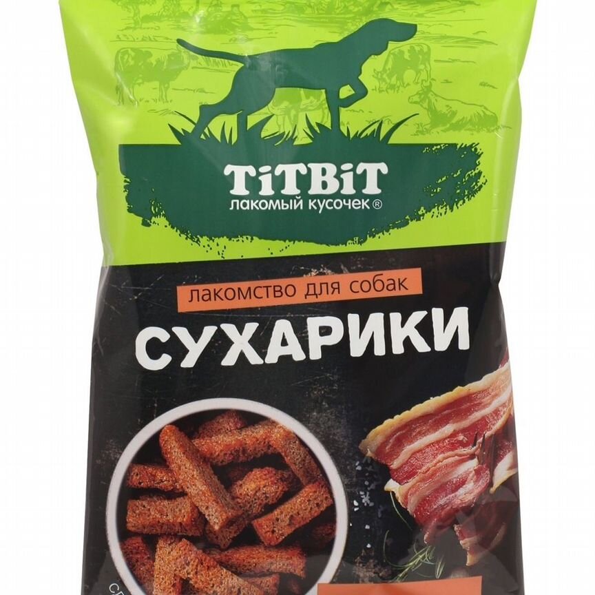 Titbit сухарики со вкусом бекона, лакомство для со