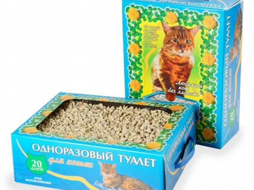 Одноразовый кошачий туалет Любимый кот