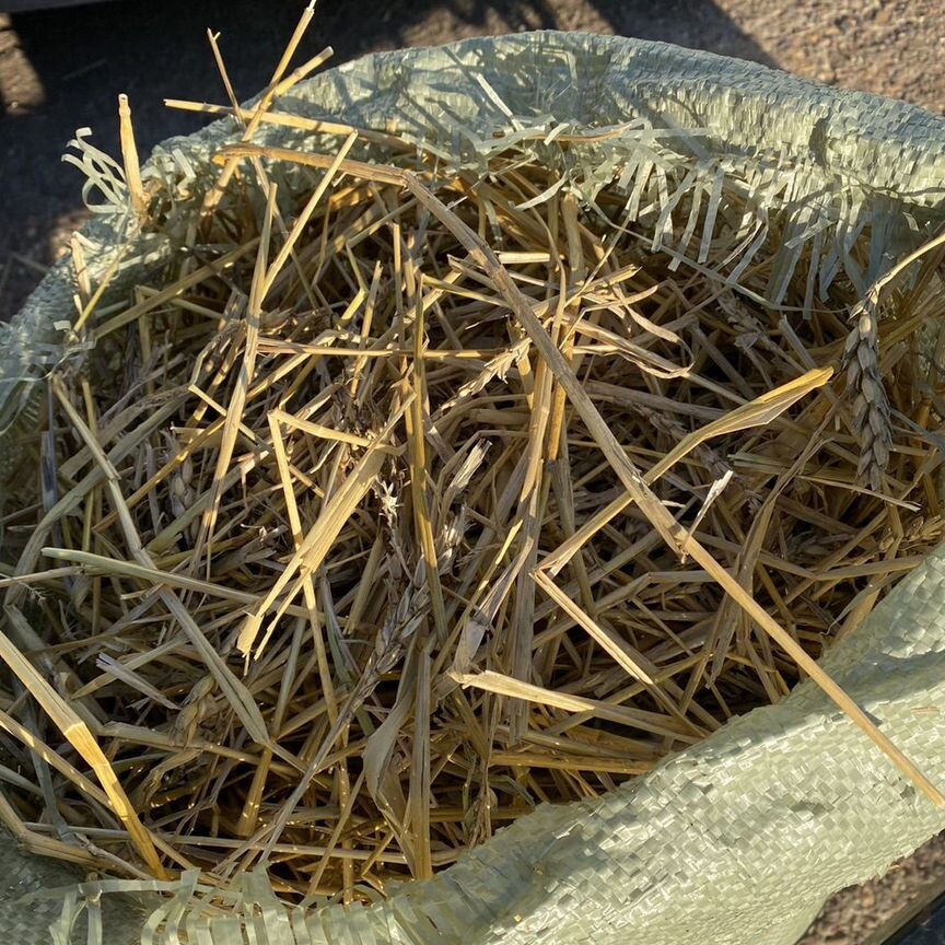 Солома в мешках