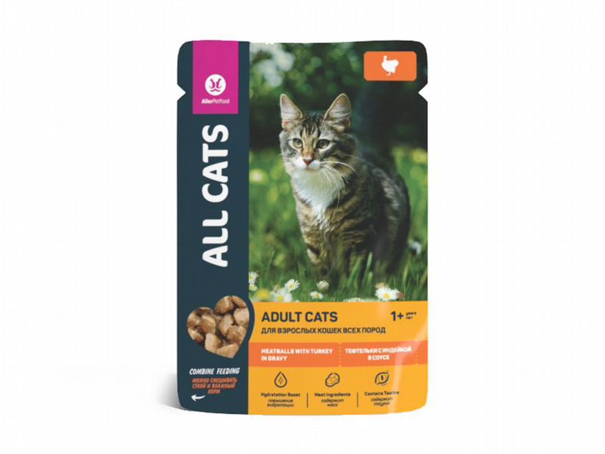 All Cats пауч с тефтельками из индейки в соусе для