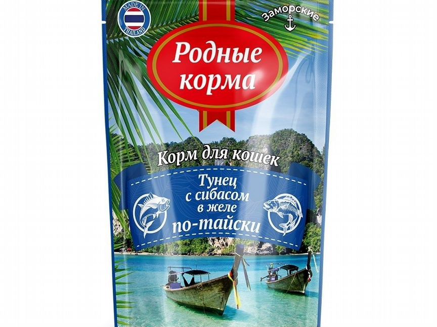 Родные корма заморские паучи для кошек тунец с сиб