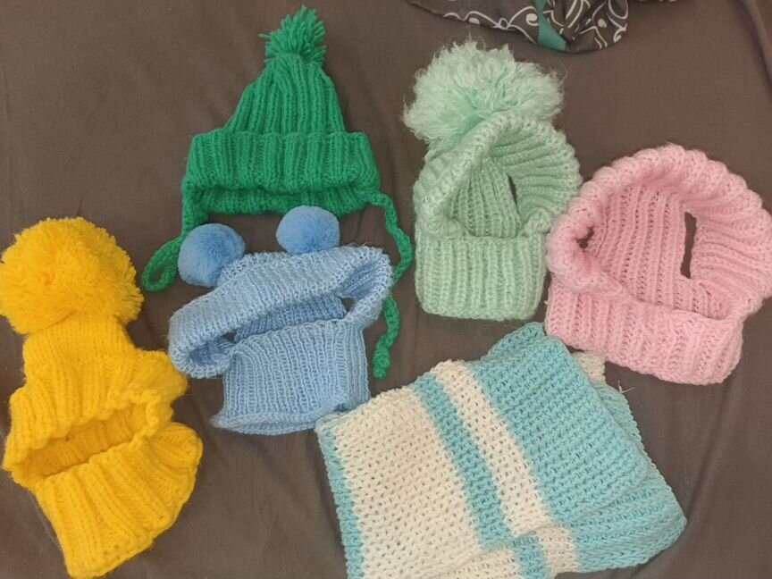 Вязаные шапки для собак