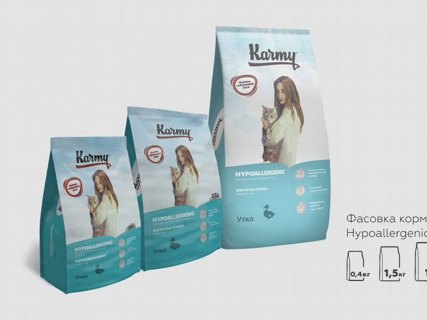 Корм для кошек Karmy Hypoallergenic Утка