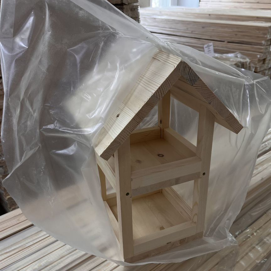 Кормушка для птиц двухъярусная 220х220х440