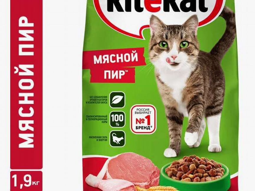 Корм для кошек kitekat whiskas