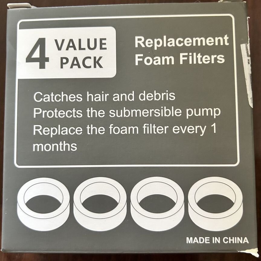 Губчатый фильтр для поилки фонтана для кошек 4 шт