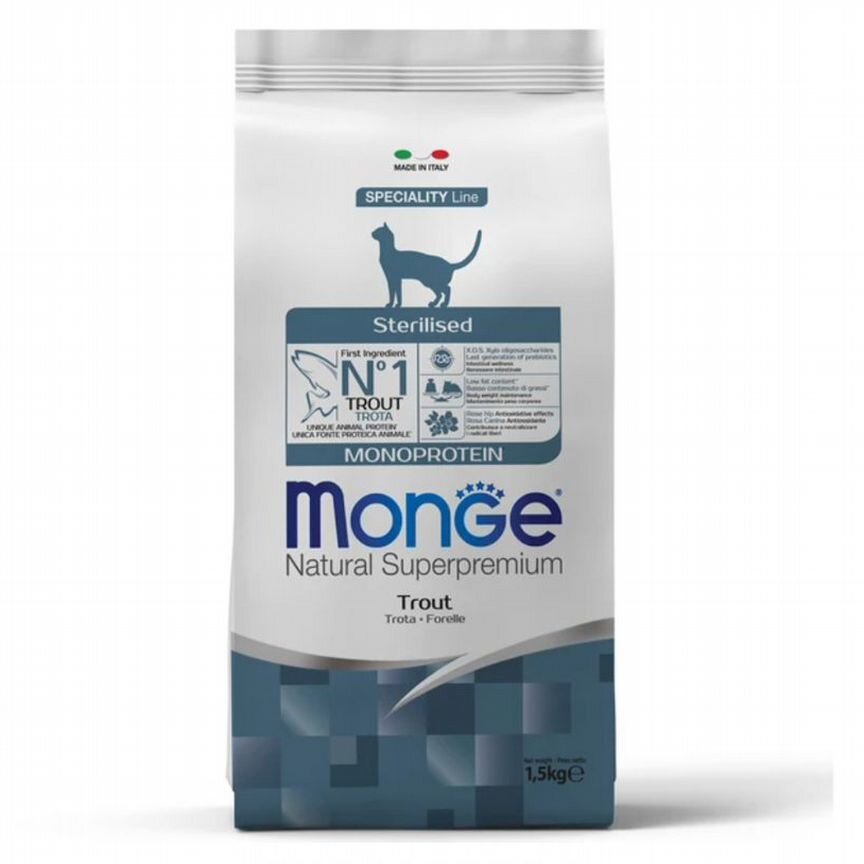 Monge Monoprotein с форелью, 1.5 кг