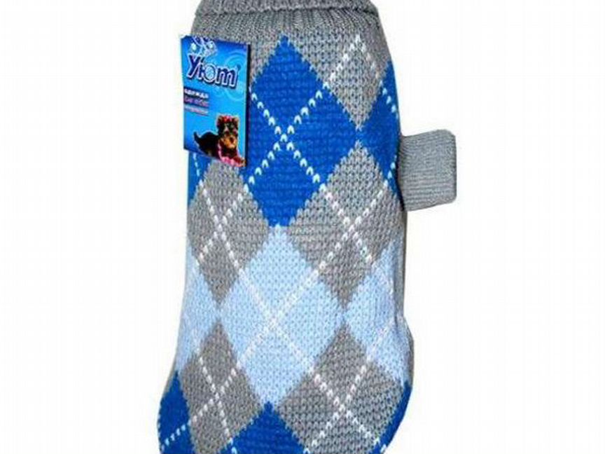 88722 Уют Свитер синий ромб 30 см, размер М, тм Ую