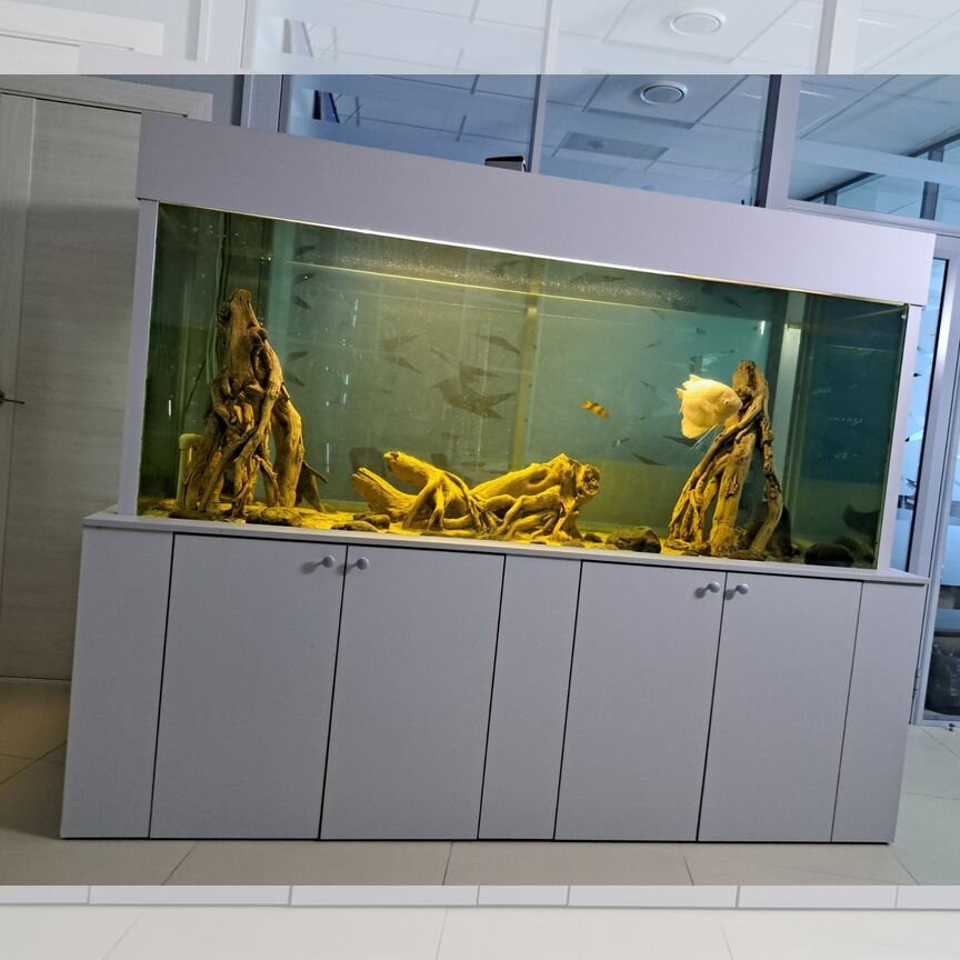 Аквариум вместе с тумбой