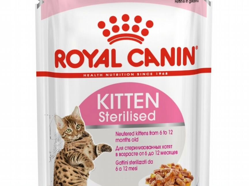 Royal Canin паучи кусочки в желе для котят с момен