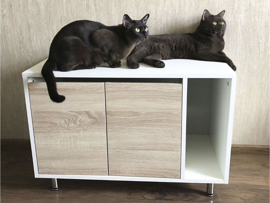 Деревянный туалет лоток для кошек большой