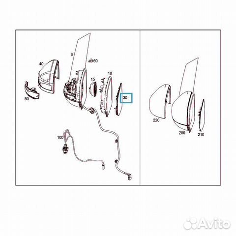 Элемент зеркальный левая сторона Mercedes новое/ор купить в Санкт ...