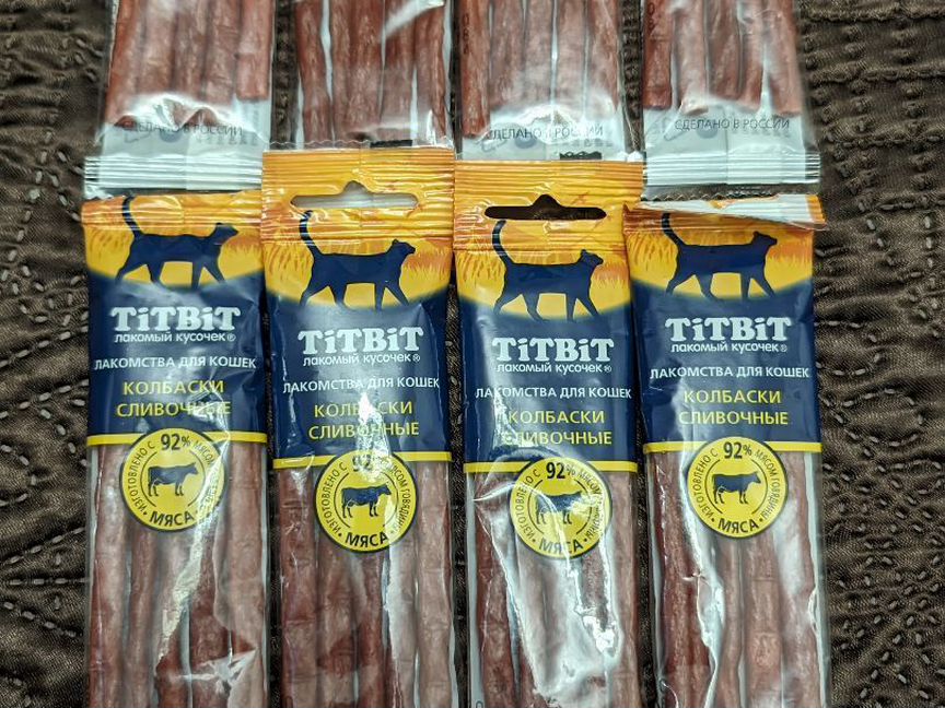 Лакомства для кошек, сливочные колбаски