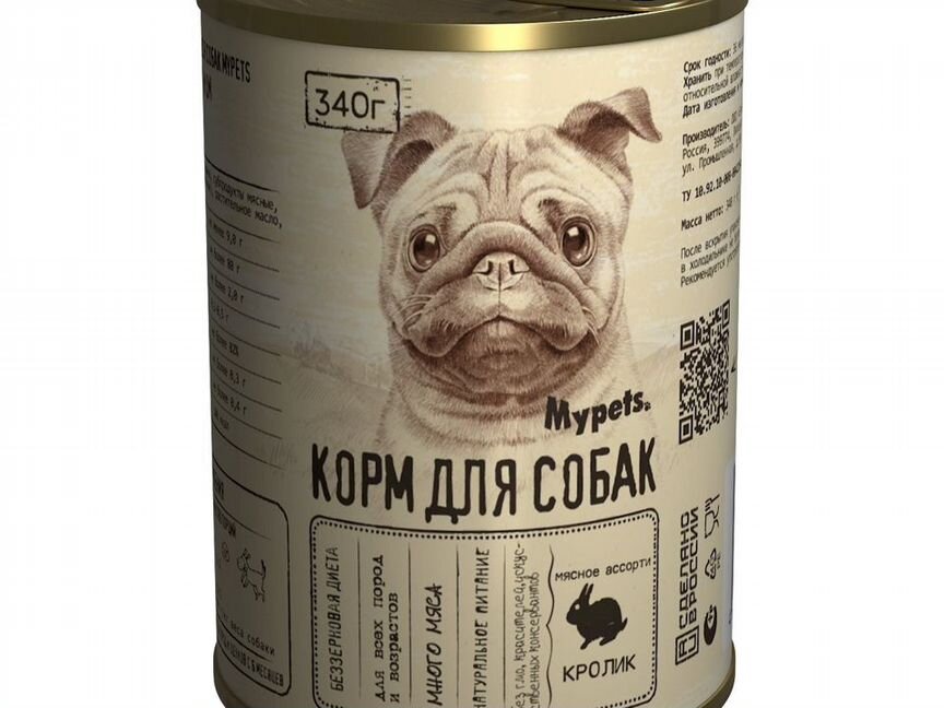 Mypets влажный корм для собак мясное ассорти с кро
