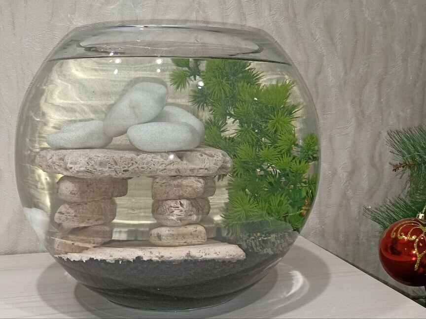 Аквариум: круглый, толстые стенки