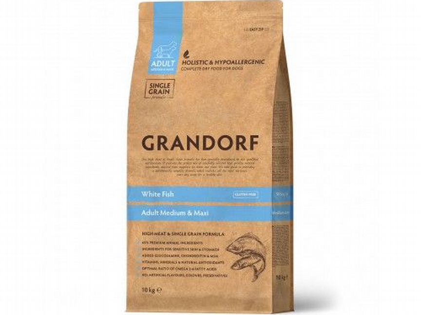 Корм grandorf для собак с рыбой 10 кг