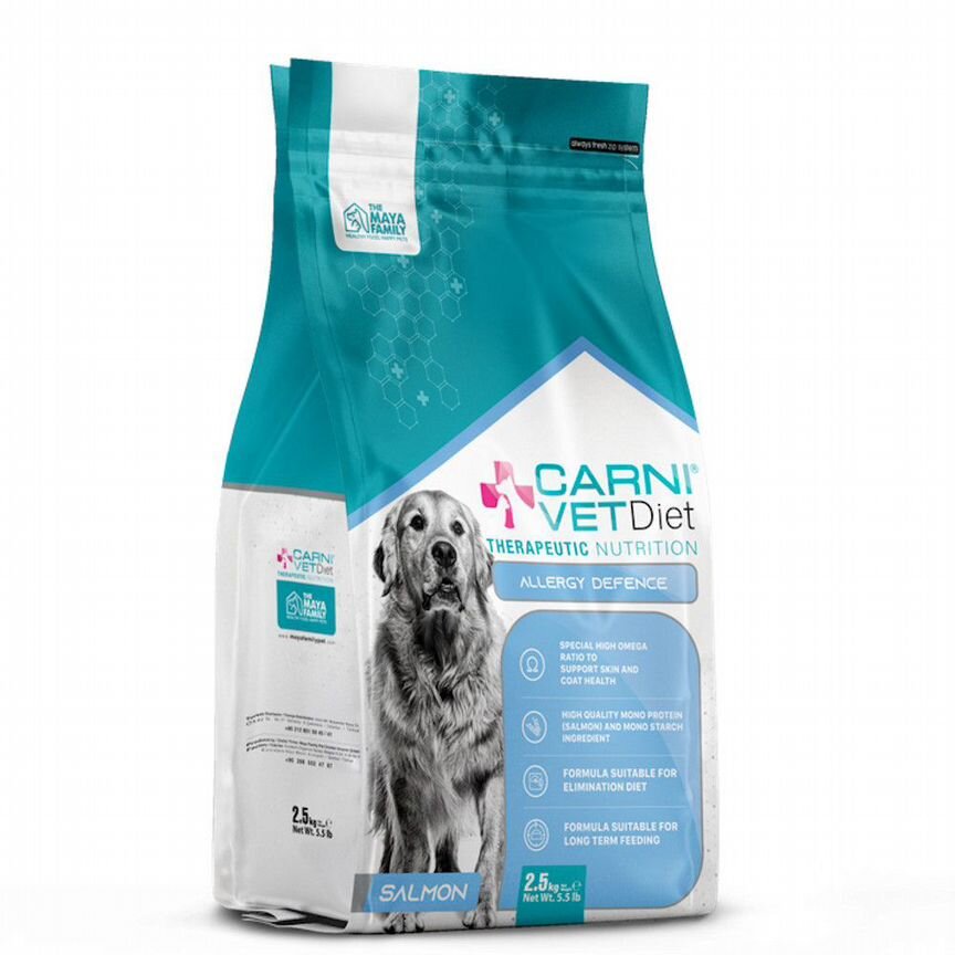 Сухой корм carni Vet Diet Dog Allergy Defense для собак при аллергии, здоровая кожа и шерсть с лосос