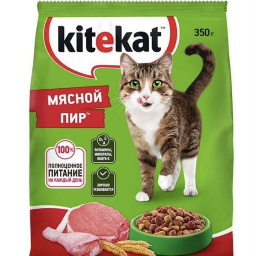 Корм для кошек Kitekat 350 гр, 15кг