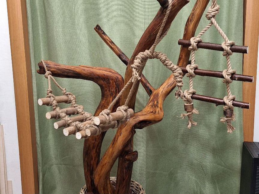 Присада-дерево для птиц с лесенкой