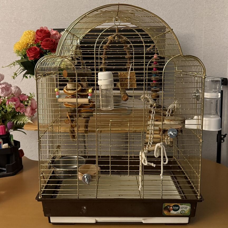 Большая Клетка для птиц Triol 9100G золото