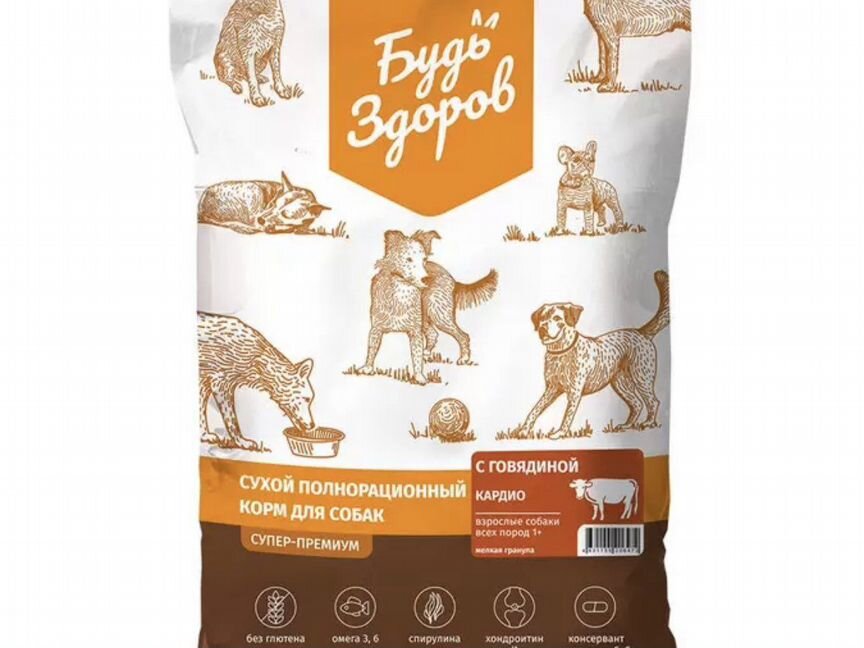 Сухой корм Будь Здоров Живая сила для взрослых соб