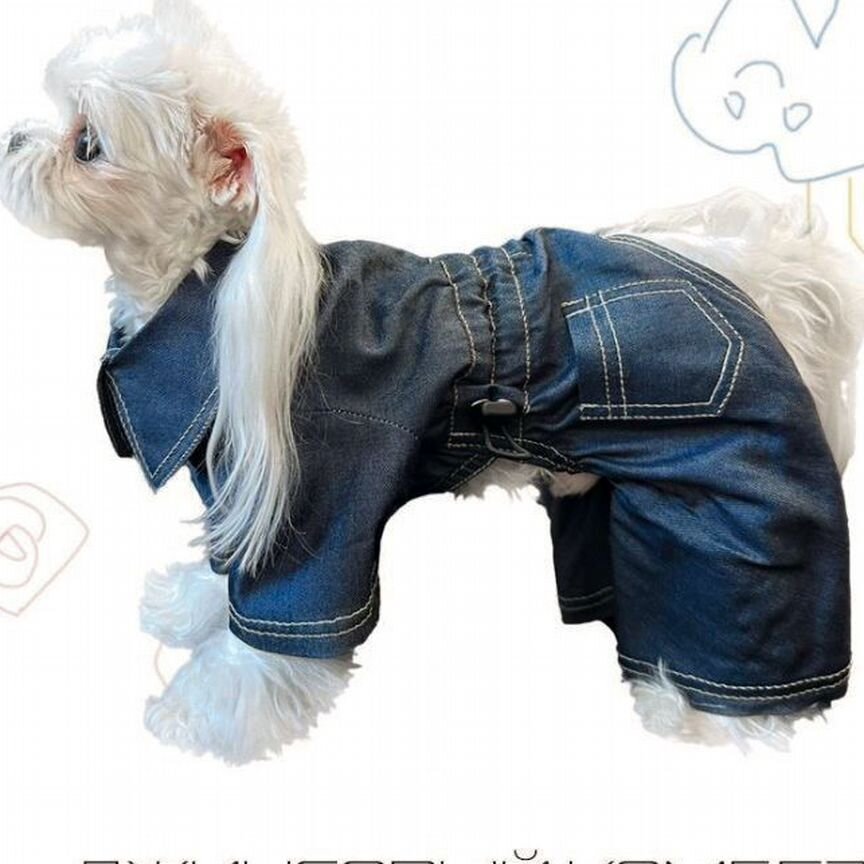 Джинсовый комбинезон (одежда) для собак