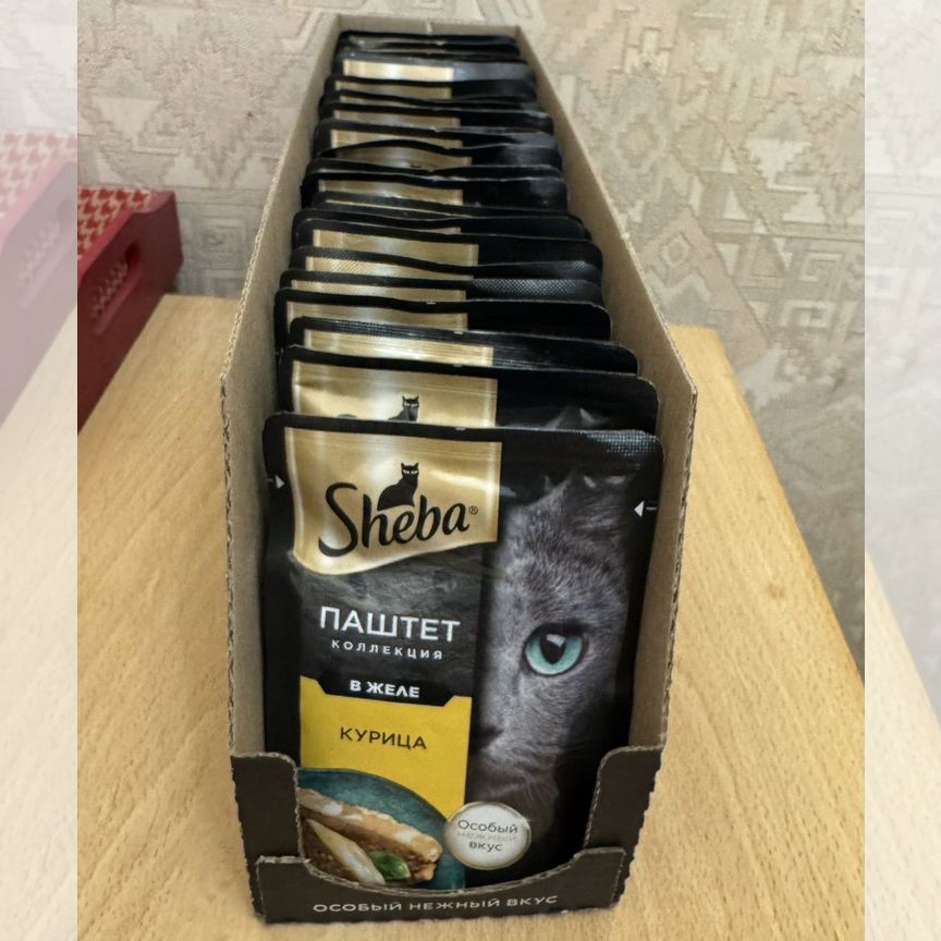 Влажный корм для кошек sheba паштет курица