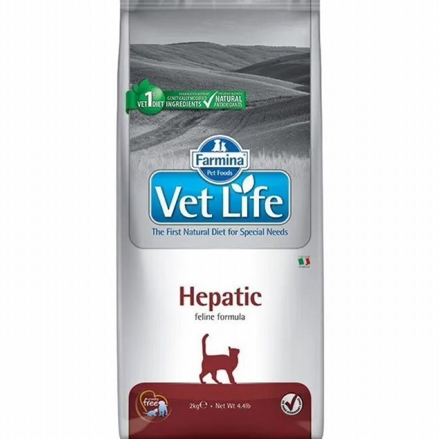 Сухой корм farmina Vet Life Cat Hepatic для взрослых кошек при заболевании печени - 2 кг