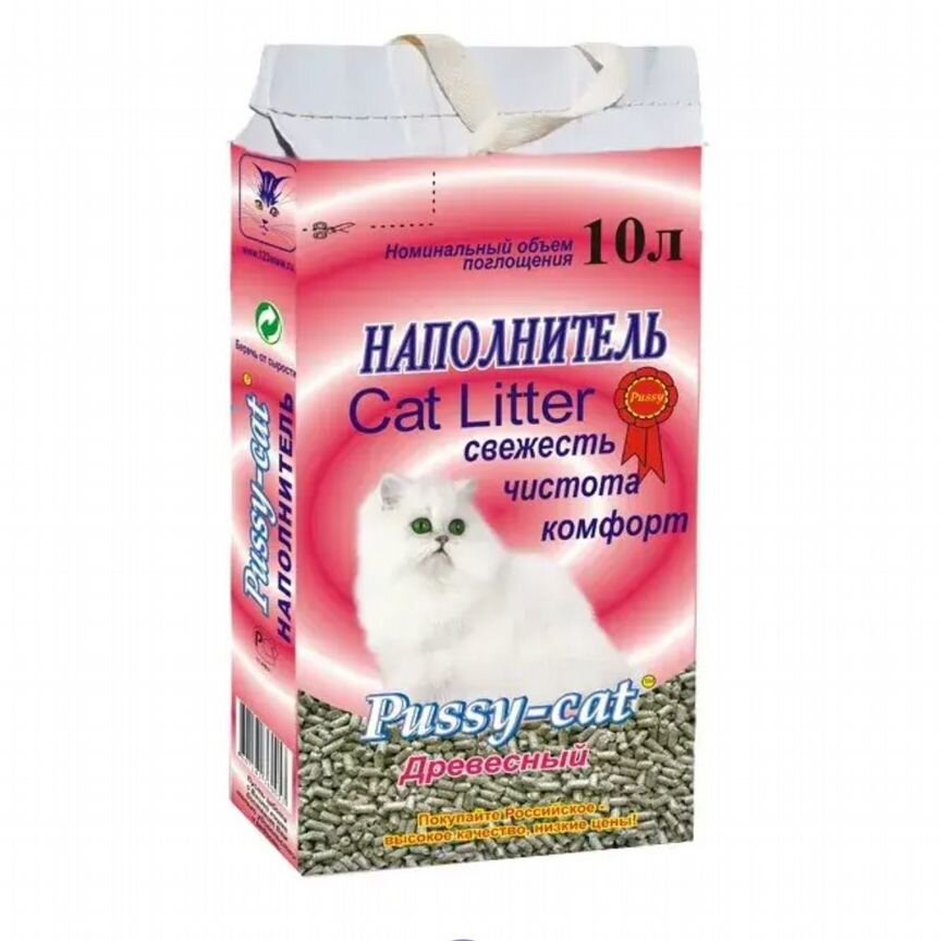 Pussy cat Наполнитель древесный 10 л