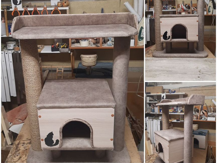 Домик для кошки с когтеточкой новый