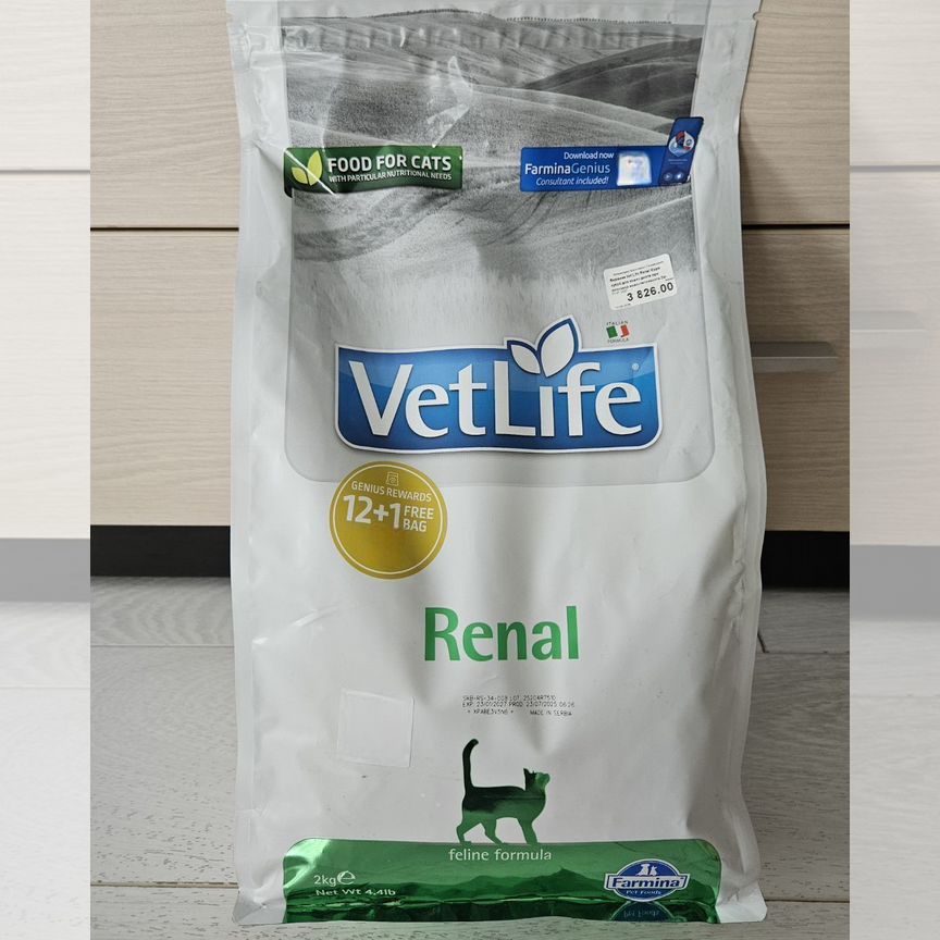 Farmina Vetlife Renal для кошек сухой 2 кг