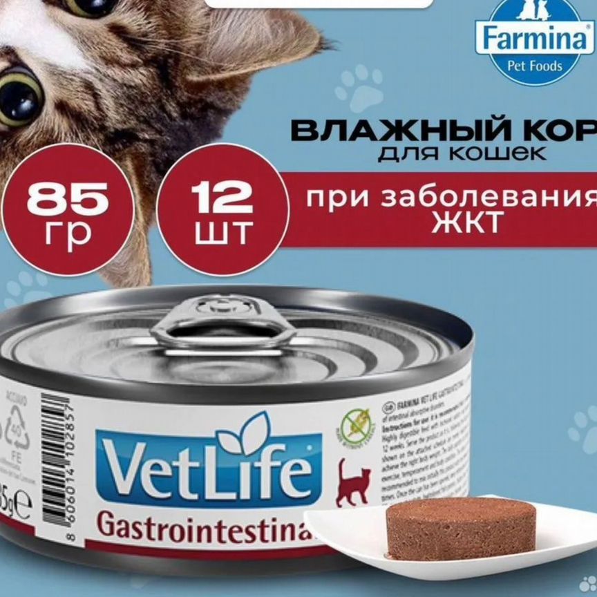Farmina Vet Life Cat Gastrointestinal корм