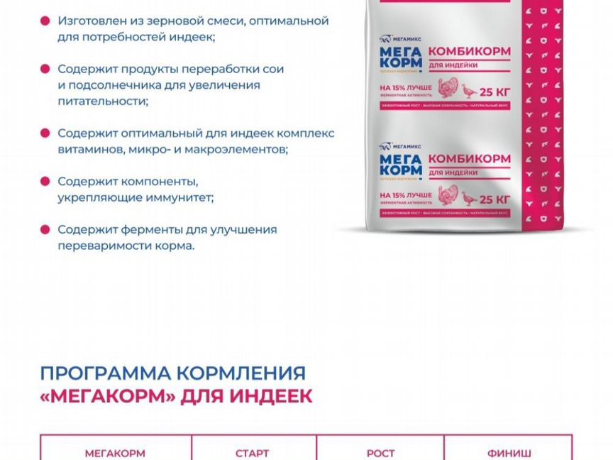 Комбикорм для кур Мегамикс Мегакорм