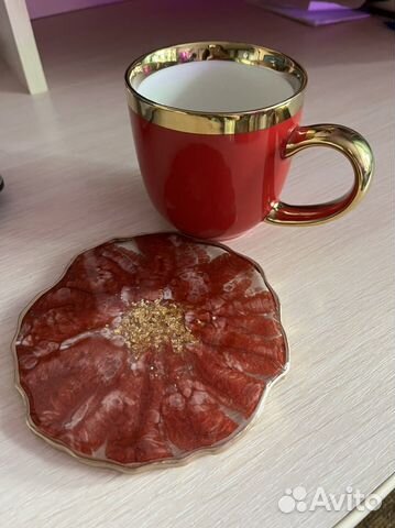 Кружка с подстаканником resin art купить в Москве | Хобби и отдых | Авито