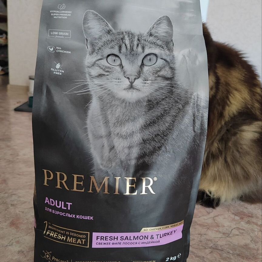 Корм для кошек premier 2 кг лосось индейка