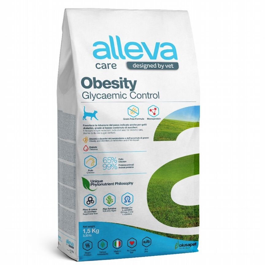 Alleva Glycaemic control корм для кошек 1,5кг
