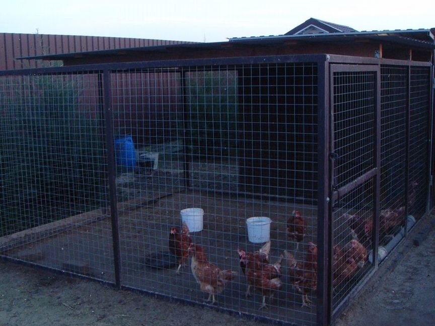 Вольер с домиком для кур