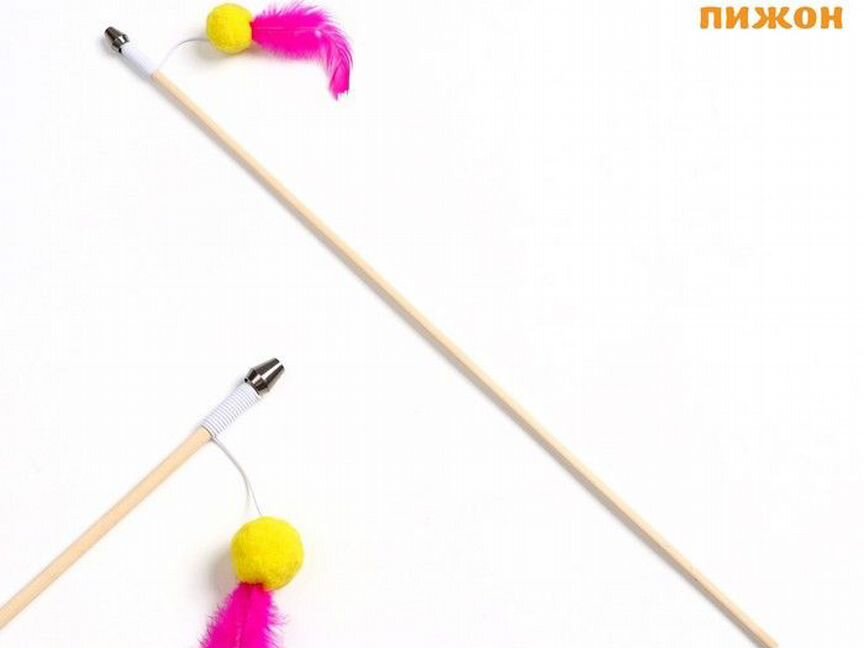 Дразнилка - удочка "Мячик с перьями"